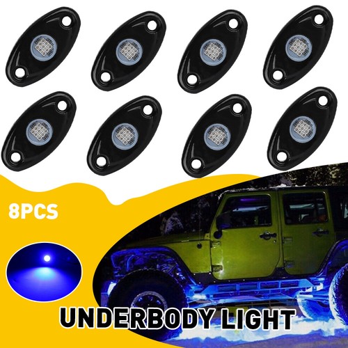 8X Blue Rock LED Lights Underglow 4Pods Neon Light Truck for SUV ...