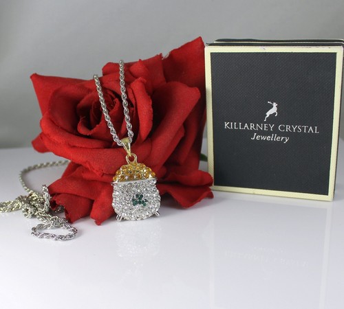 Killarney Crystal Irish Pot of Gold Necklace CAT RESCUE | eBay