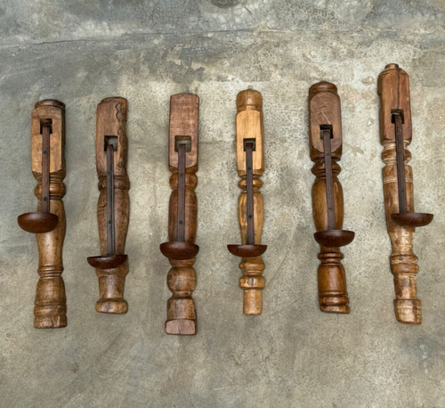 Los Von 6 Holzgemischten Paga Leg Kerzenhaltern Original Fein ...