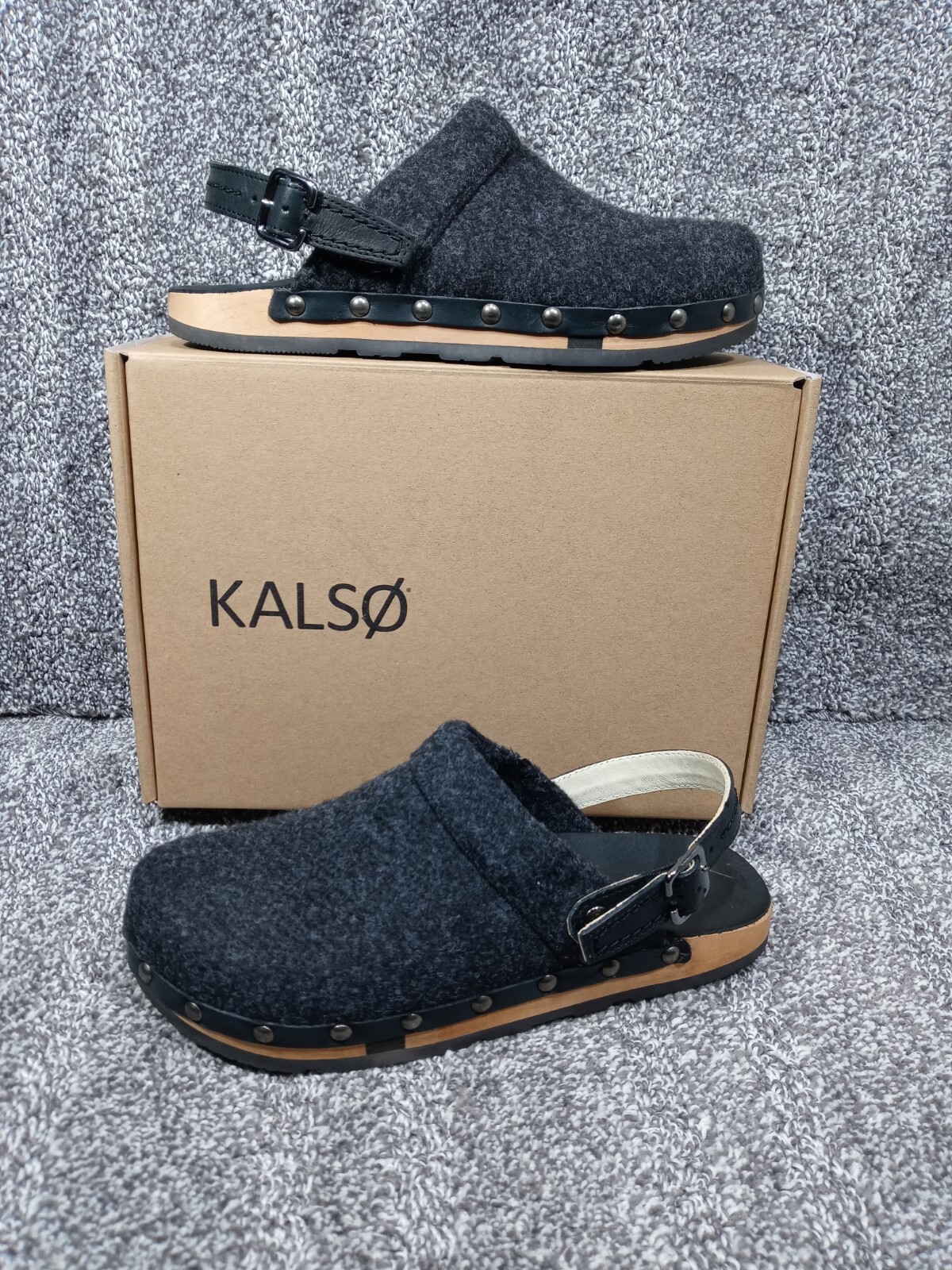 Kalso Earth Kalso Shanti Clog Negative Heel Size 7 / 37.5 Black Wool ...