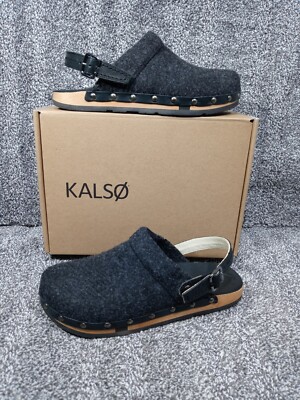 Kalso Earth Kalso Shanti Clog Negative Heel Size 7 / 37.5 Black Wool ...