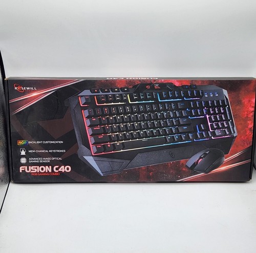 Rosewill Gaming Keyboard / Mouse Combo RGB LED Mem-chanical Keyboard ...