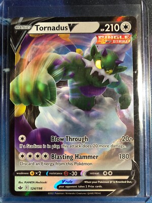 Tornadus V 124/198 Chilling Reign NM Full Art Ultra Rare Pokemon Card ...