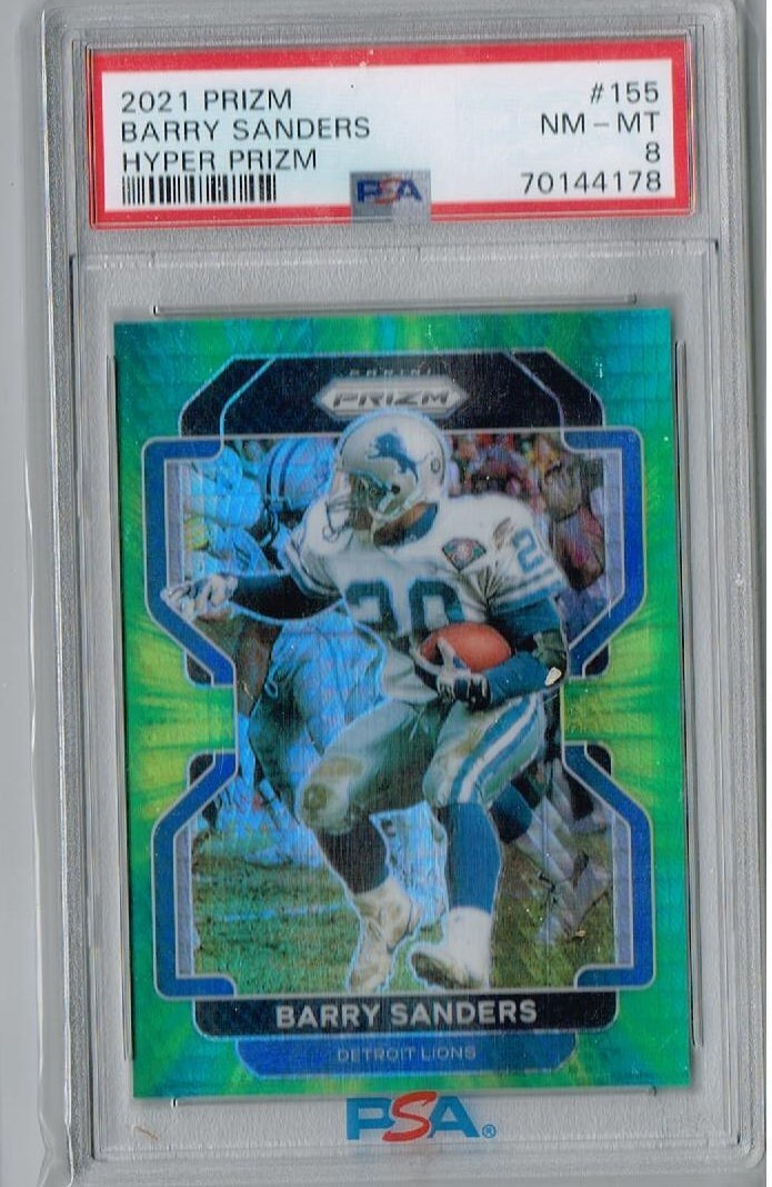 2021 Prizm Hyper Prizm #155 Barry Sanders HOF /175 PSA 8 4461 | eBay