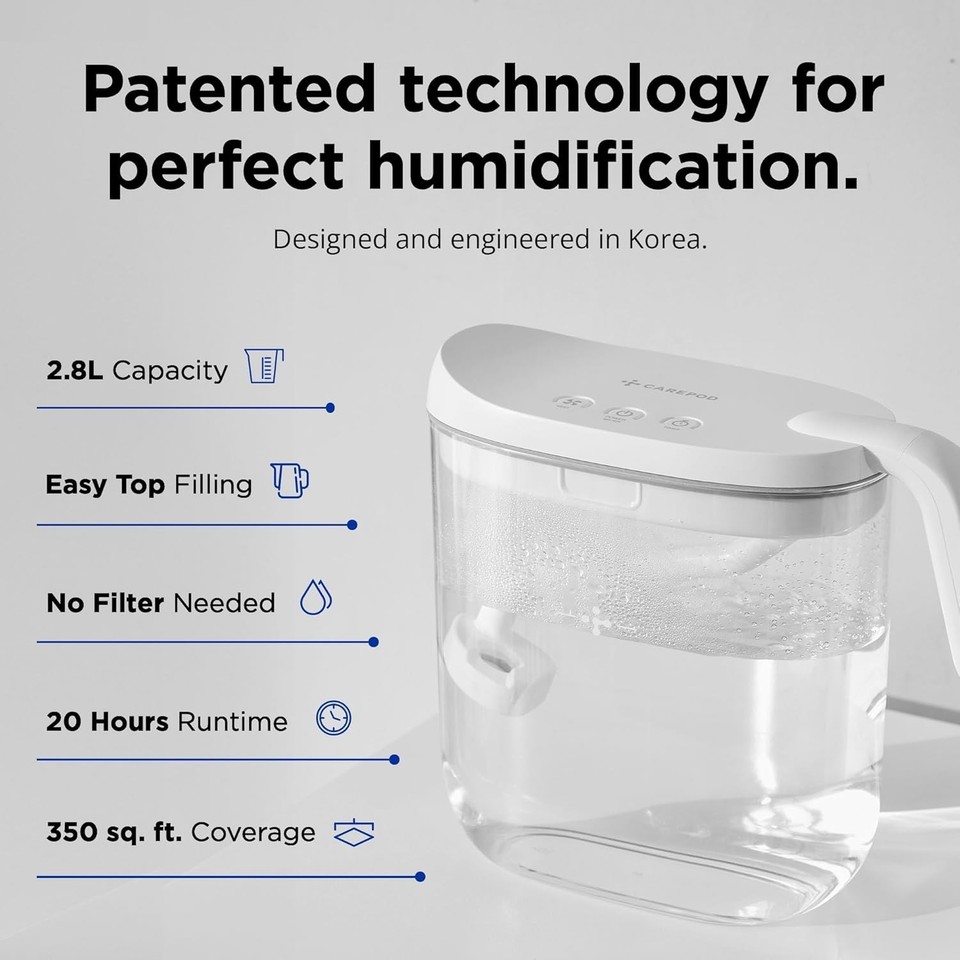 CAREPOD MINI 21P ULTRASONIC COOL MIST HUMIDIFIER 2.8L WHISPER-QUIET ...