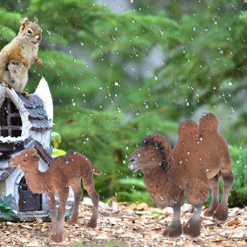 2 Pcs Tiny Figurines Desert Animal Figure Middle East Camel Statue ...