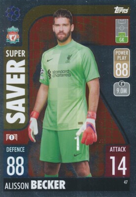 047 LIVERPOOL.FC - ALISSON - BRAZIL FOIL CARD TOPPS CHAMPIONS LEAGUE ...