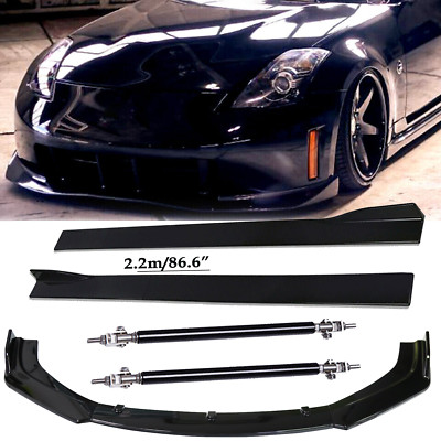 Front Bumper Lip Splitter Spoiler Strut Rods For Nissan 370Z 350Z ...
