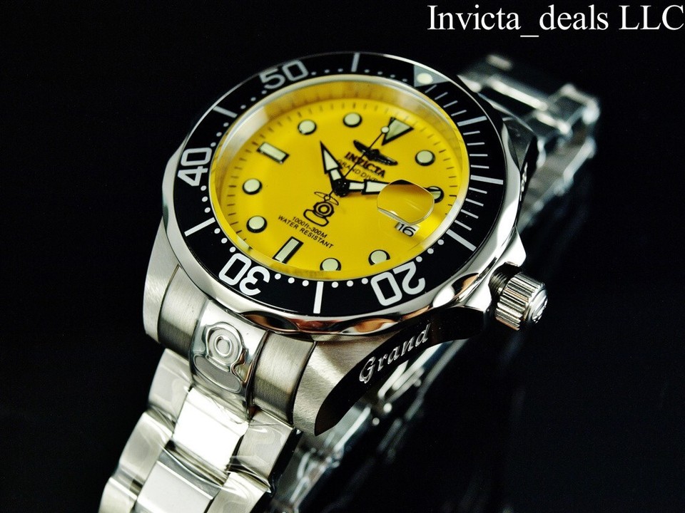 Invicta Men's 47mm GRAND DIVER AUTOMATIC Yellow Dial Stainless Steel ...