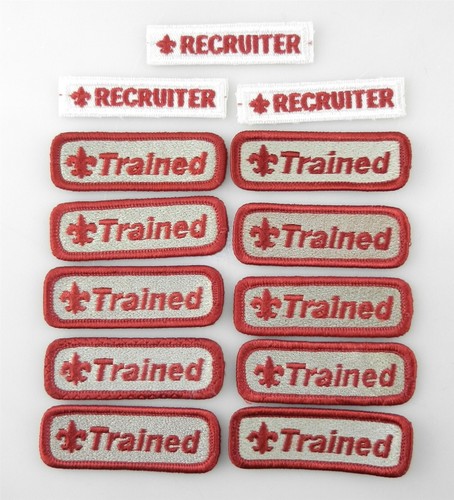 BSA Scout Patch Badge Lot 10 Trained + 3 Recruiter 2.5" T05 | eBay