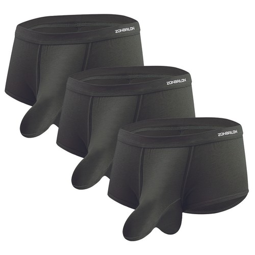 Men's Comfortable Streth Boxer Briefs Elephant Nose Low Rise Bulge ...