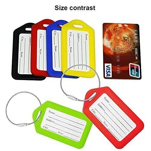 10X Blue Luggage Tags for Suitcases Travel Bag Tag Name Label With ...