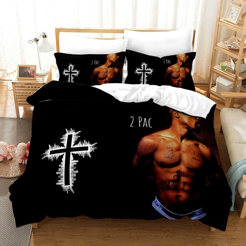 3Pcs TUPAC Bedding Set Idols Singers Quilt Duvet Cover Single Double ...