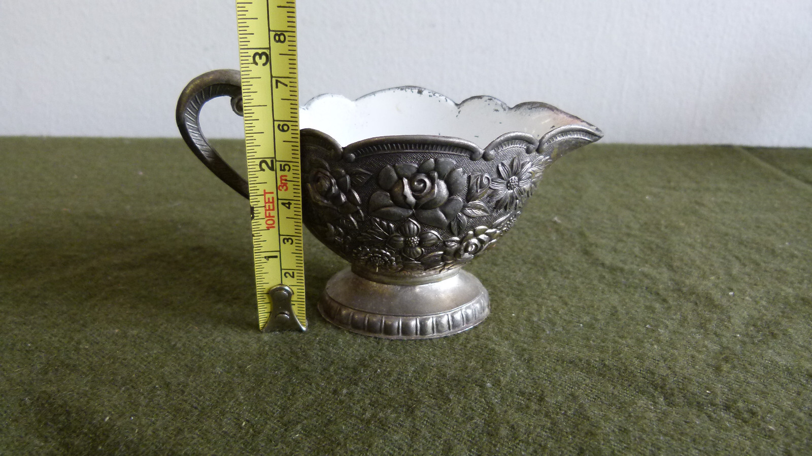 Vintage Metal Pitcher Floral Engraved with Handle | eBay