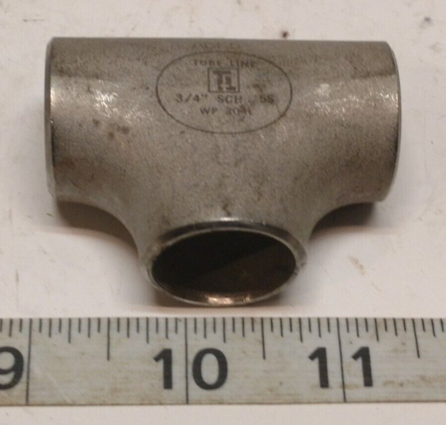 NEW Stainless Steel (304) 3/4" Butt Weld Tee Sch 5 Pipe | eBay