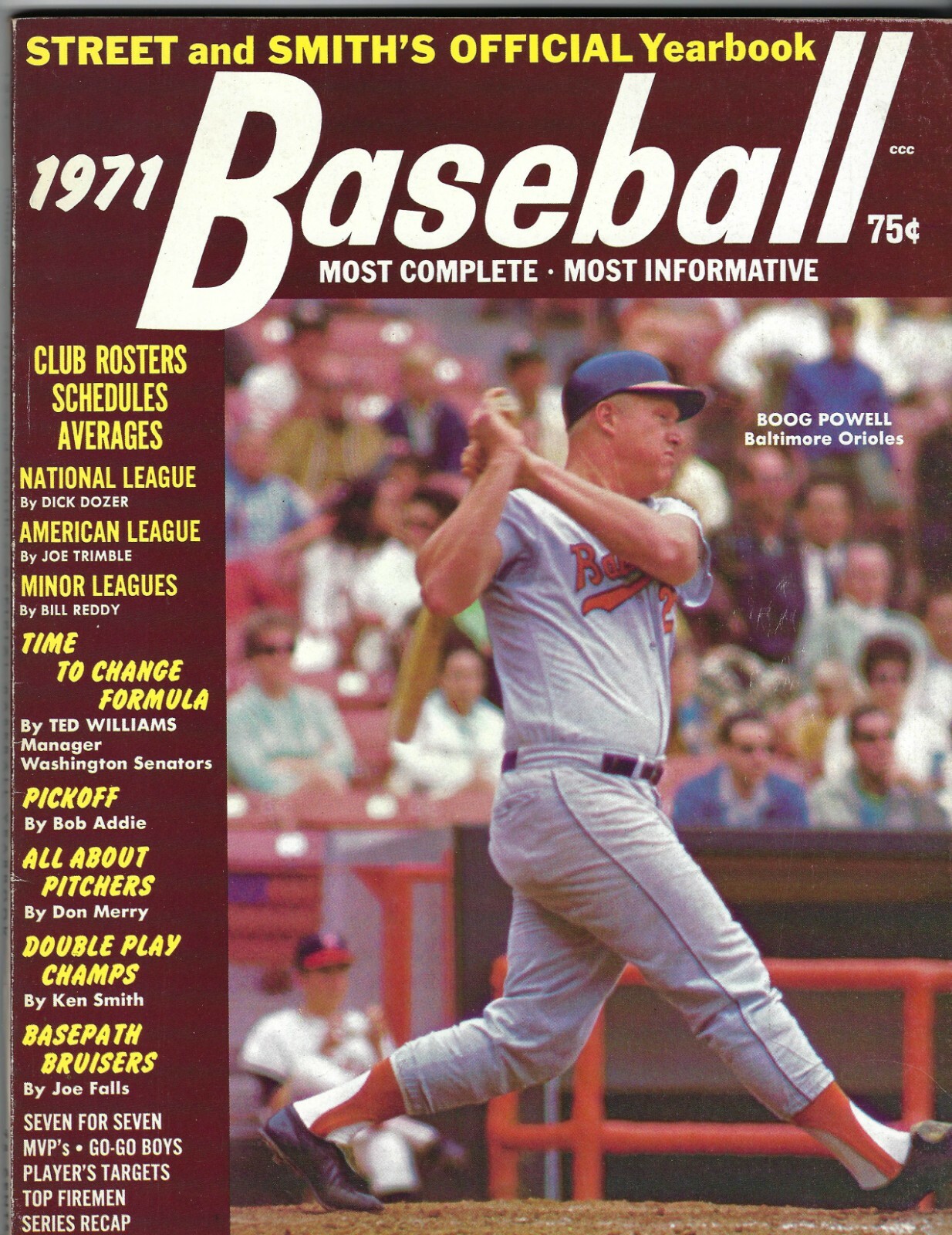 1971 Street & Smith's Baseball magazine Boog Powell Baltimore Orioles ...