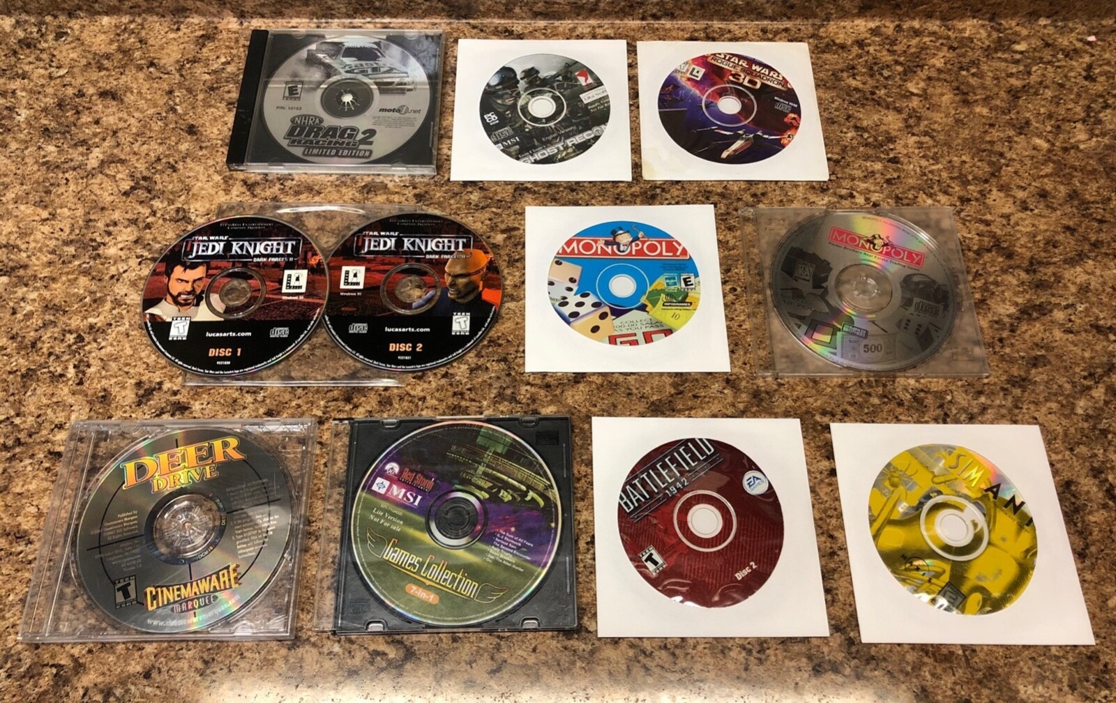 Lot of 10 PC Games - Star Wars, Monopoly, Sim Ant, Battlefield - Discs ...