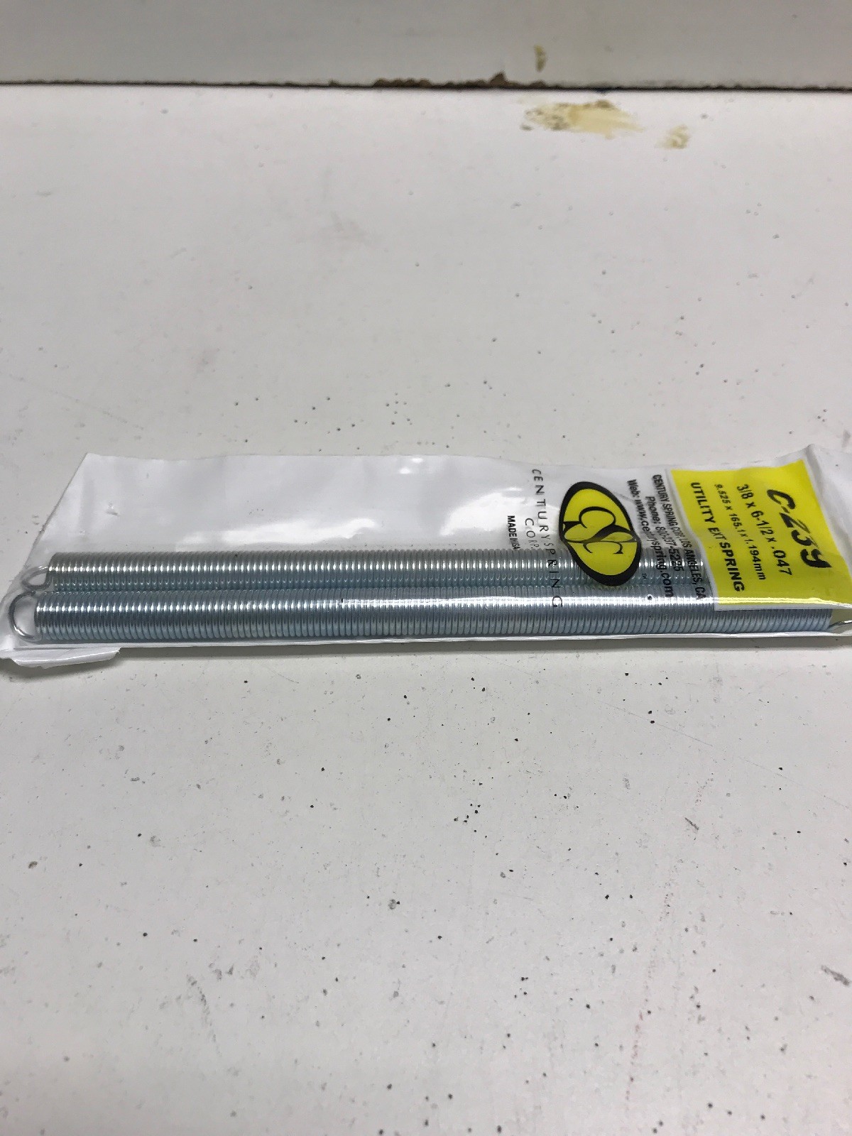 CENTURY SPRING= C-239 3/8-INCH OD x 6-1/2-INCH-LONG EXTENSION SPRING, 2 ...