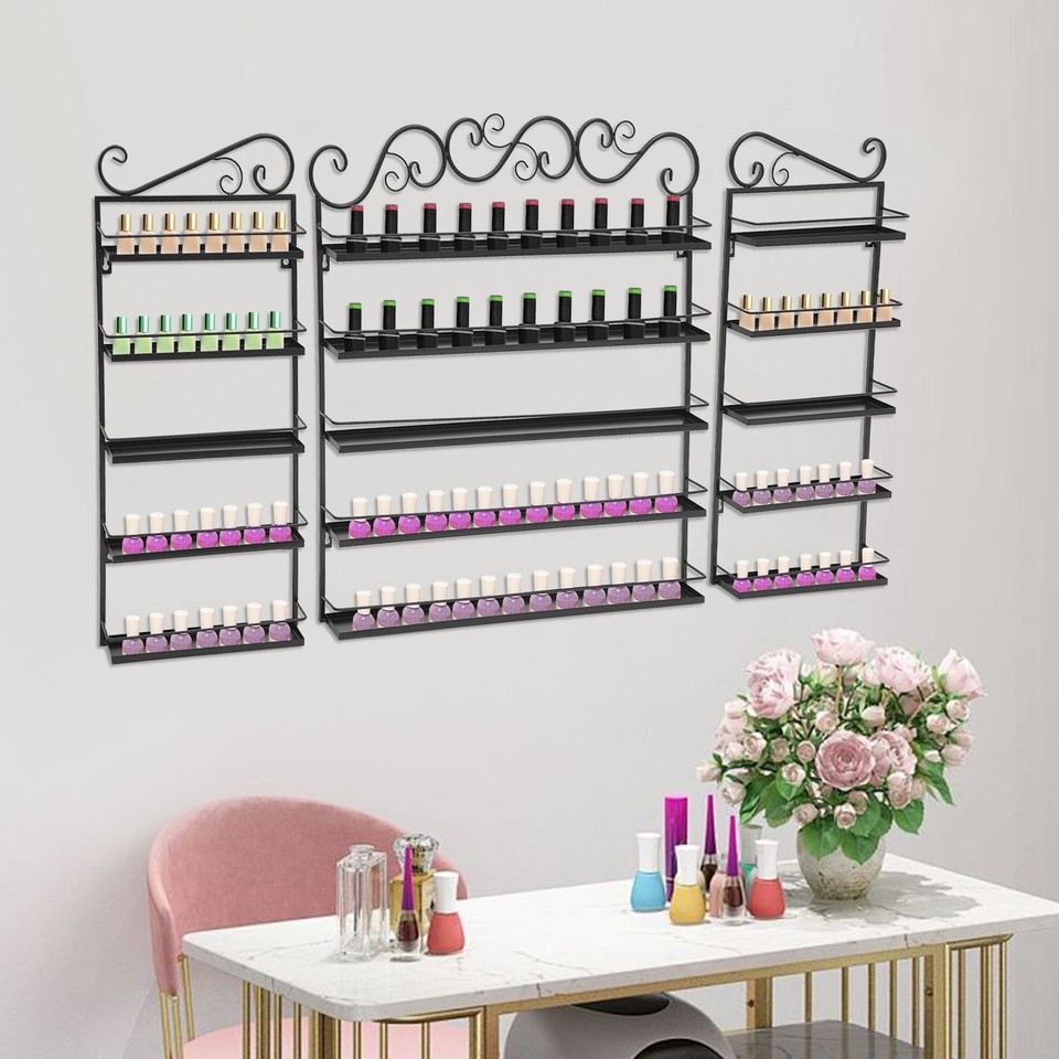 Wall Mounted Nail Polish Racks, Nail Polish Shelves Iron Rectangular ...