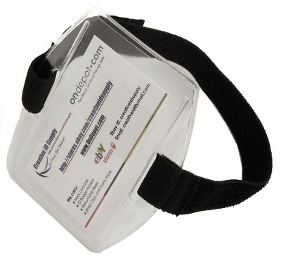 Vertical Arm Band ID Badge Holder Black or White Strap | eBay