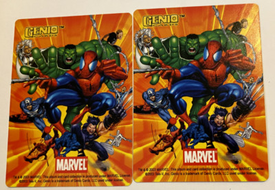 MARVEL Genio trading cards 2003 lot of 2 CCG Card game collector cards ...