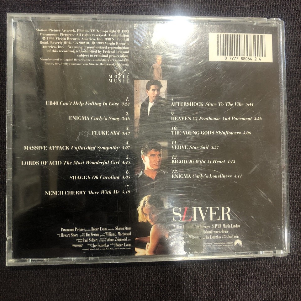 Sliver by Original Soundtrack (CD, Jun-1993, Virgin) 77778806424| eBay