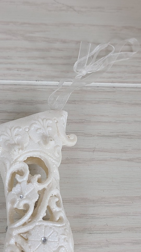 White Lace Style Stocking Ornament Christmas Holiday | eBay