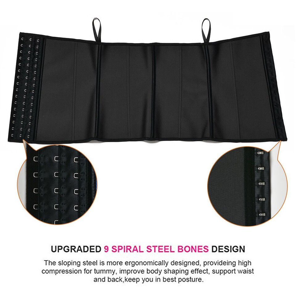 Womens Faja Deportiva Workout Waist Cincher Latex Underbust Corset Body ...