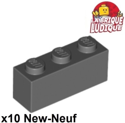 LEGO 10x Brick 1x3 3x1 Dark Grey/Dark Bluish Gray 3622 New | eBay