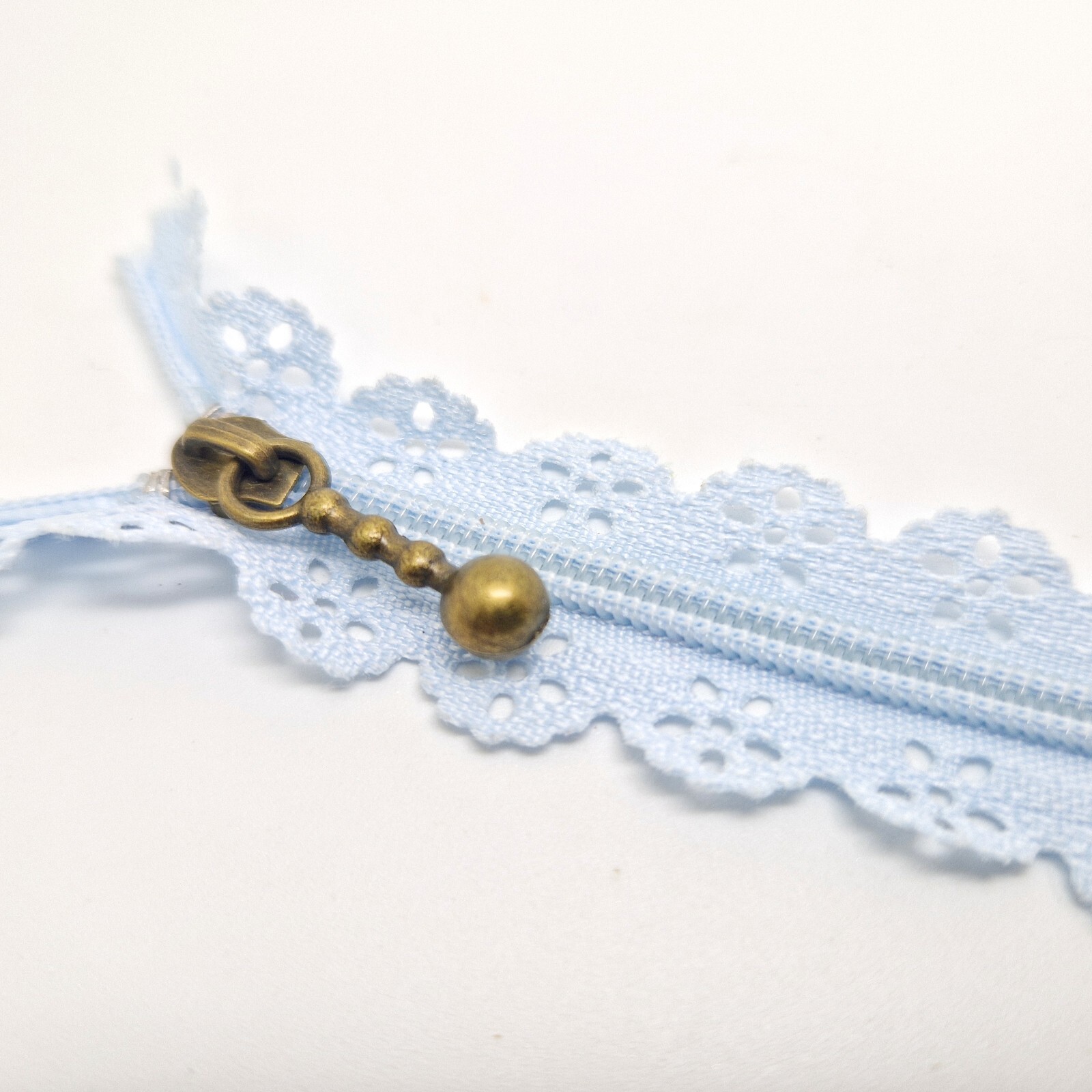Lace Zip Blue Grey Brown Zipper Closure 20cm 8" Dress Sewing Craft ...