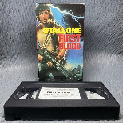 First Blood VHS Tape 1995 Avid Release Rambo Sylvester Stallone Action ...