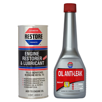 400ml Ametech ENGINE RESTORER + OIL ANTI-LEAK Seal Reviver for 2 Ltr ...