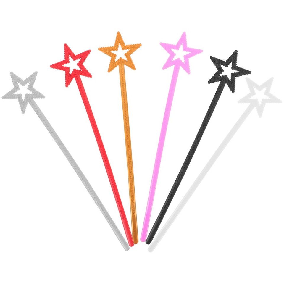 6 Pcs Sparkly Wand Glitter Princess Pack Girls Fairy Sticks Children's ...