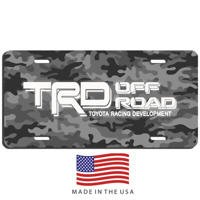 TRD auto vehicle aluminum license plate car truck SUV white and grey ...