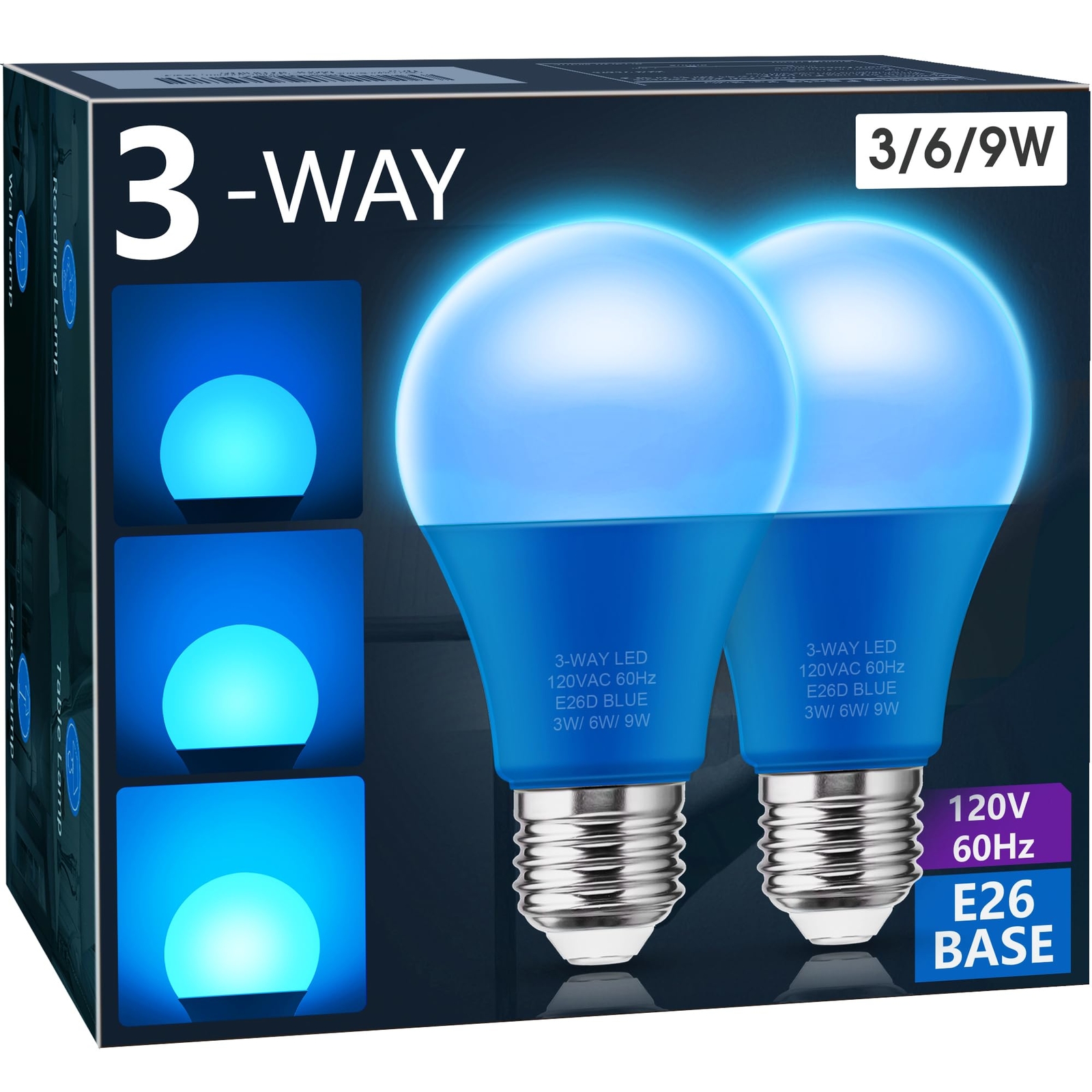 3 Way Light Bulbs 3 Way LED Light Bulbs 30 70 100W 3/6/9 Watt (2 Pack ...