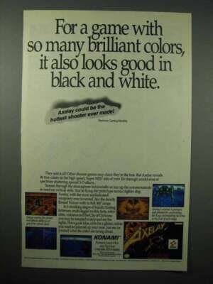 1992 Konami Axelay Video Game Ad - Brilliant Colors | eBay