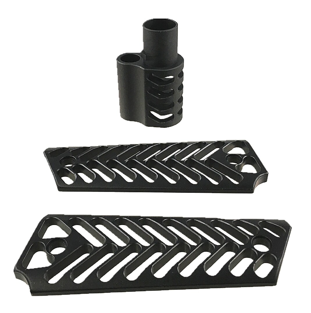 DB TAC 1911 Muzzle Brake With Skeleton Aluminum 1911 Grips Fit Gov. and ...