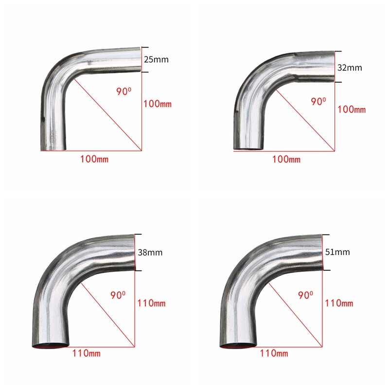 Edelstahl Ellenbogen 90 Grad Dorn Biegung 90° Rohr Poliert Selbermachen ...