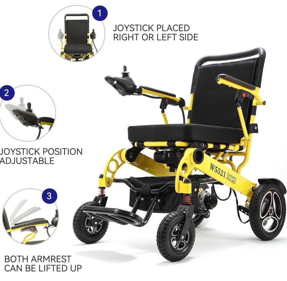Compact Electric Motorized Wheelchair (yellow) Model # W5521 NEW! | eBay