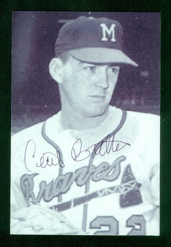 #0523, 4" x 6" Photo Card, Signed-Autographed, Cecil Butler, Milwaukee ...