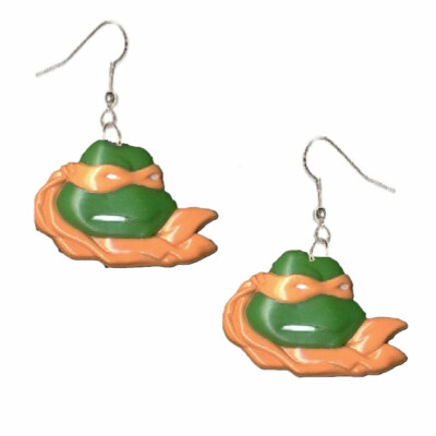 TMNT MICHELANGELO Funky EARRINGS Teenage Mutant Ninja Turtles Costume ...