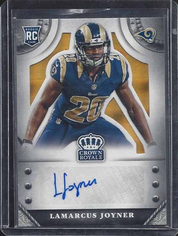 LAMARCUS JOYNER 2014 CROWN ROYALE GOLD PLAID RAMS ROOKIE AUTO RC #D 25/ ...