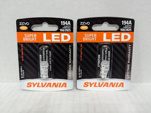 Sylvania ZEVO LED Light 194 Amber Orange Two Bulbs Front Side Marker ...