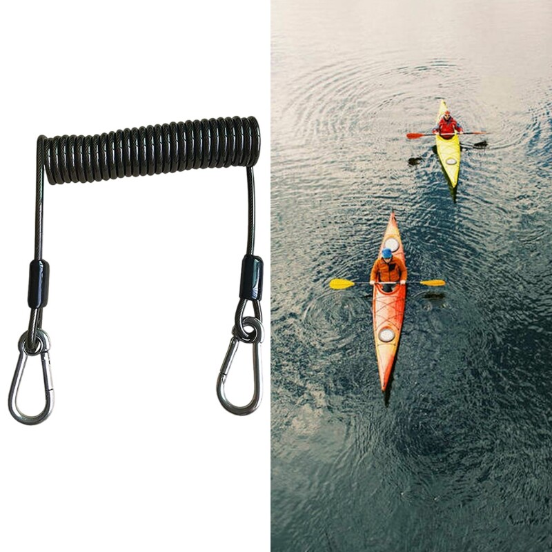 Kayak Paddles Leash Kayaking Equipment w/ Quick Release Paddle D-Shape ...