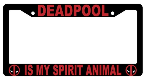 Black Deadpool Is My Spirit Animal License Plate Frame Auto Accessory ...