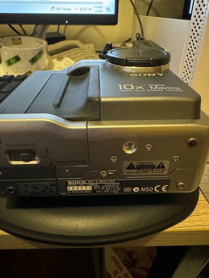 Sony Mavica MVC-FD7 0.3MP Digital Camera - Steel Gray 4901780460687| eBay