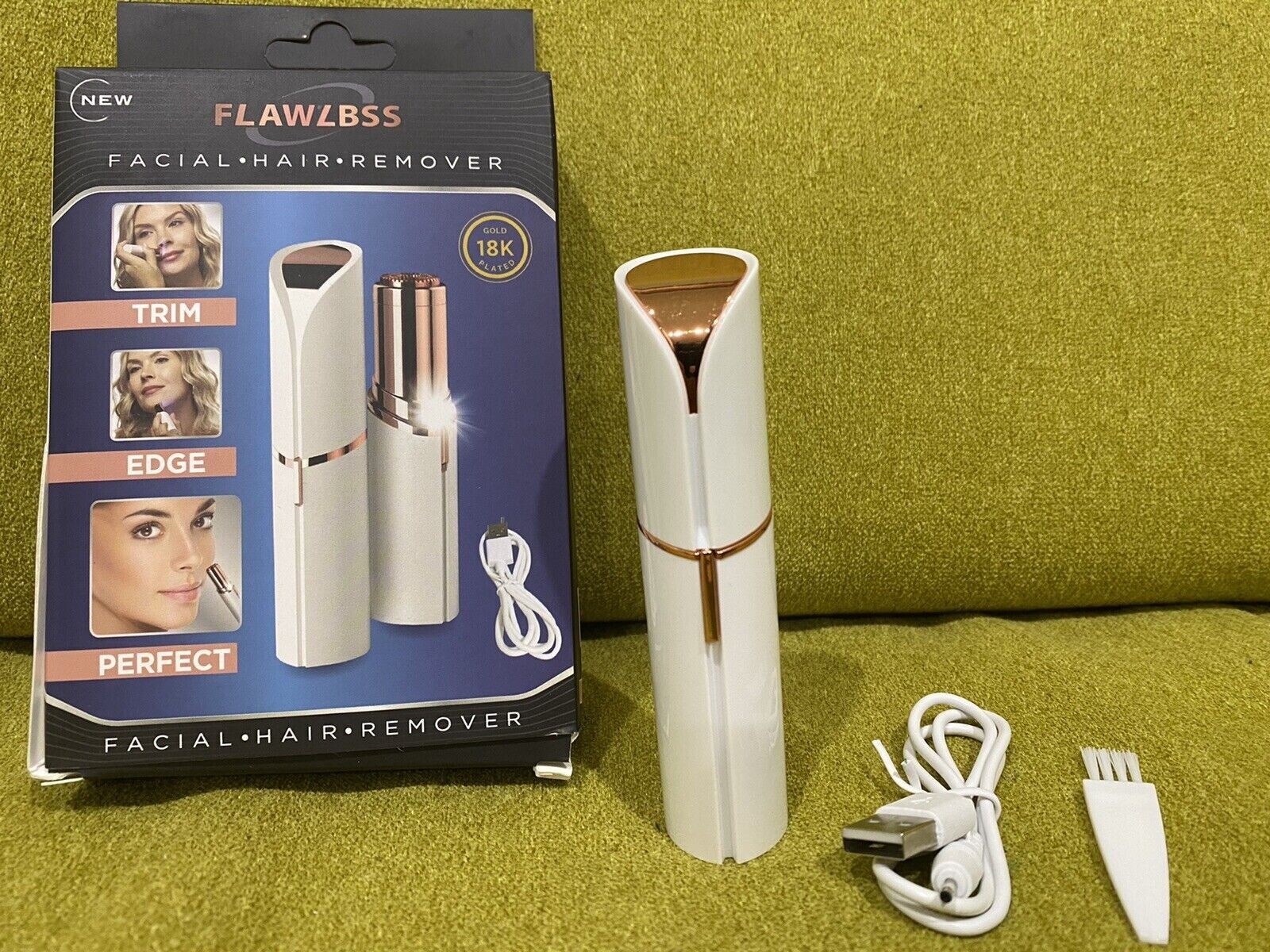 Women Flawless Finishing Touch Painless Face Facial Hair Remover Facial ...