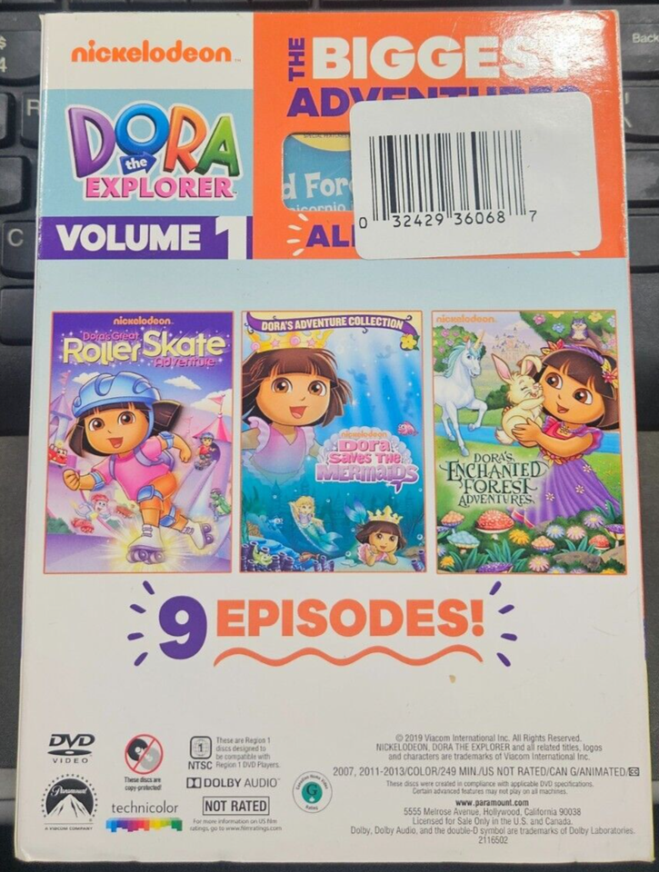 DORA THE EXPLORER VOLUME 1 BIG HITS OVER 4 HOURS OF CONTANT (DVD) BRAND ...