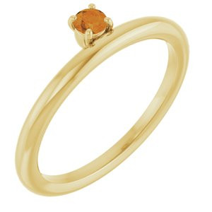 14K Yellow Gold Natural Citrine Stackable Ring Size 7, 2.64gm | eBay