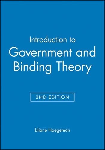 Liliane Haegeman Introduction to Government and Binding Theory (Poche) 9780631190677 | eBay